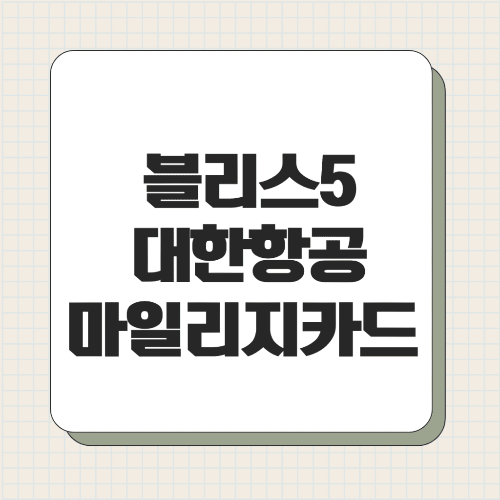 BLISS.5 블리스5 대한항공 마일리지 PP카드 무료 라운지 이용, 여행 꿀혜택 총정리!